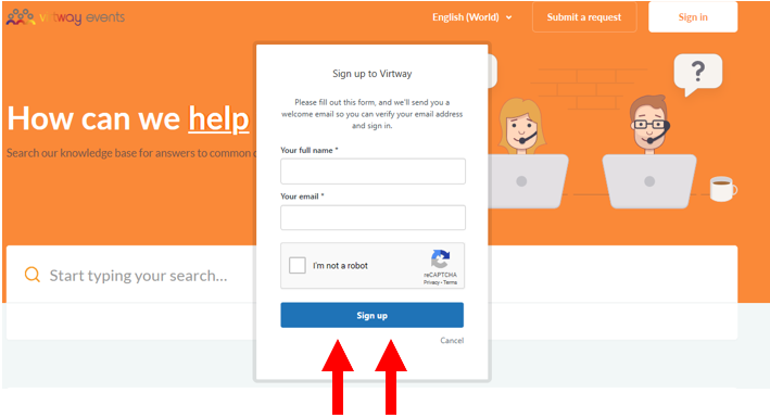 How do I sign up as a Virtway Events partner using Zendesk web? – Virtway